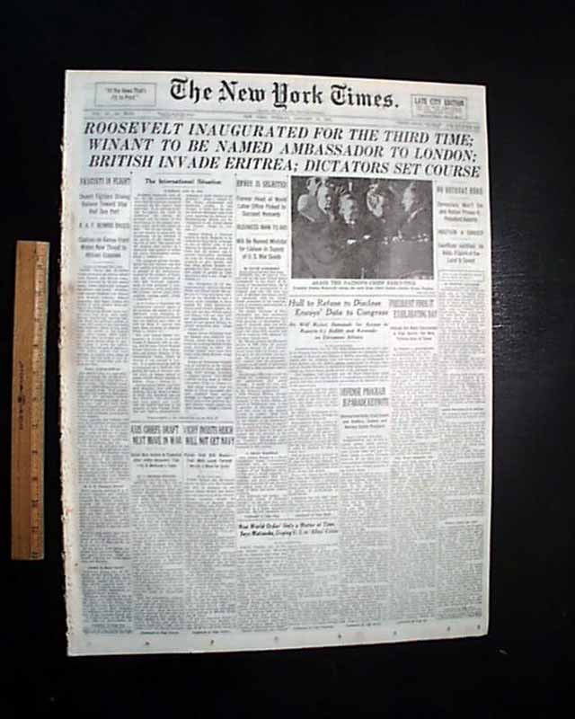 Franklin Roosevelt's third inauguration... - RareNewspapers.com