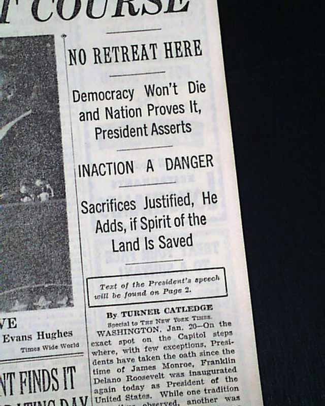 Franklin Roosevelt's third inauguration... - RareNewspapers.com