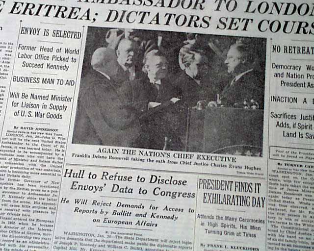 Franklin Roosevelt's third inauguration... - RareNewspapers.com