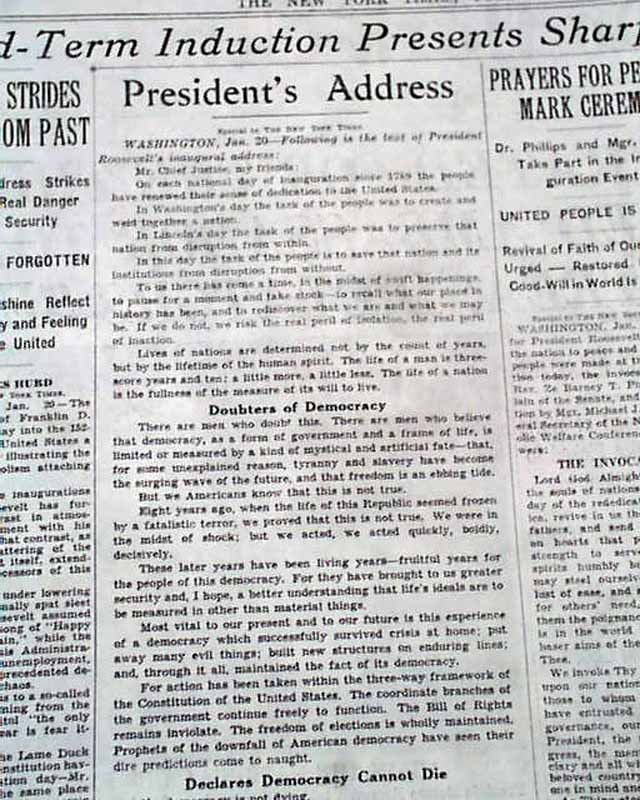 Franklin Roosevelt's third inauguration... - RareNewspapers.com