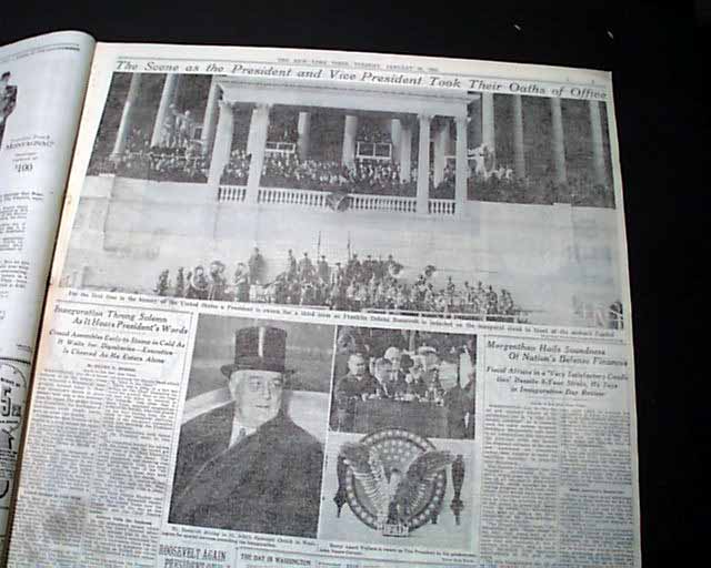 Franklin Roosevelt's third inauguration... - RareNewspapers.com