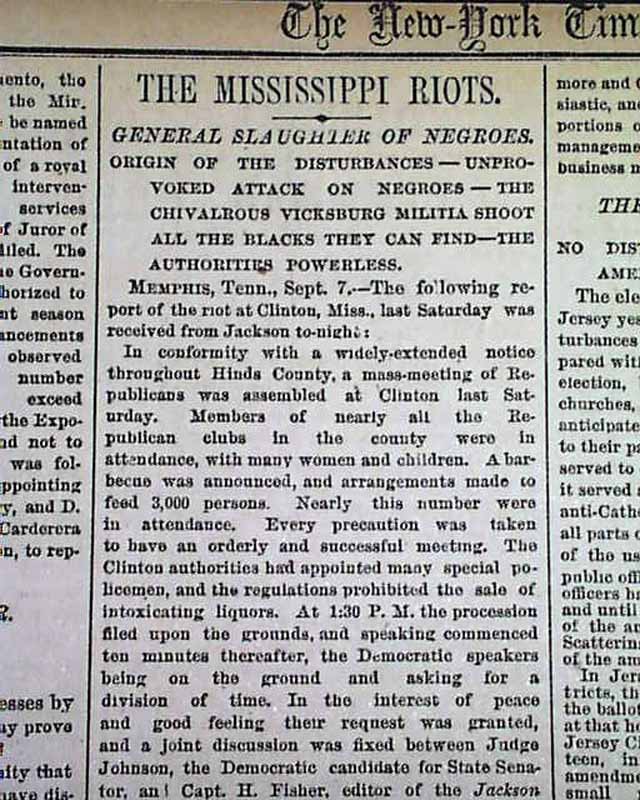 Clinton, Mississippi riot... Negroes... - RareNewspapers.com