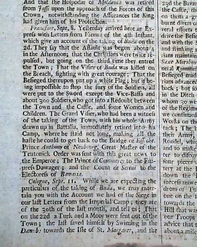 Battle of Buda... Concerning an address from Rhode Island ...