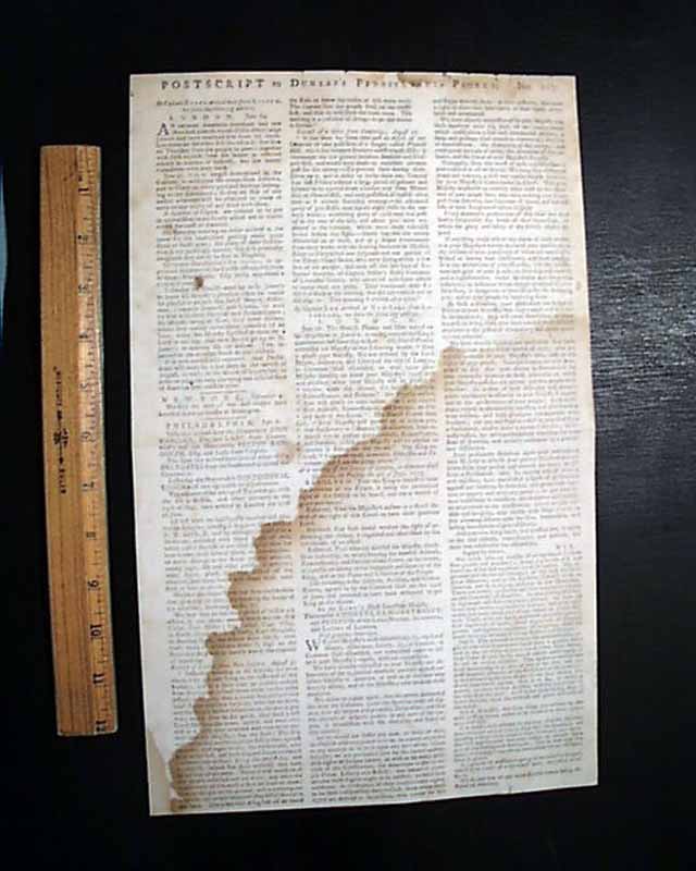 Broadside issue from the beginning months of the Revolutionary War ...