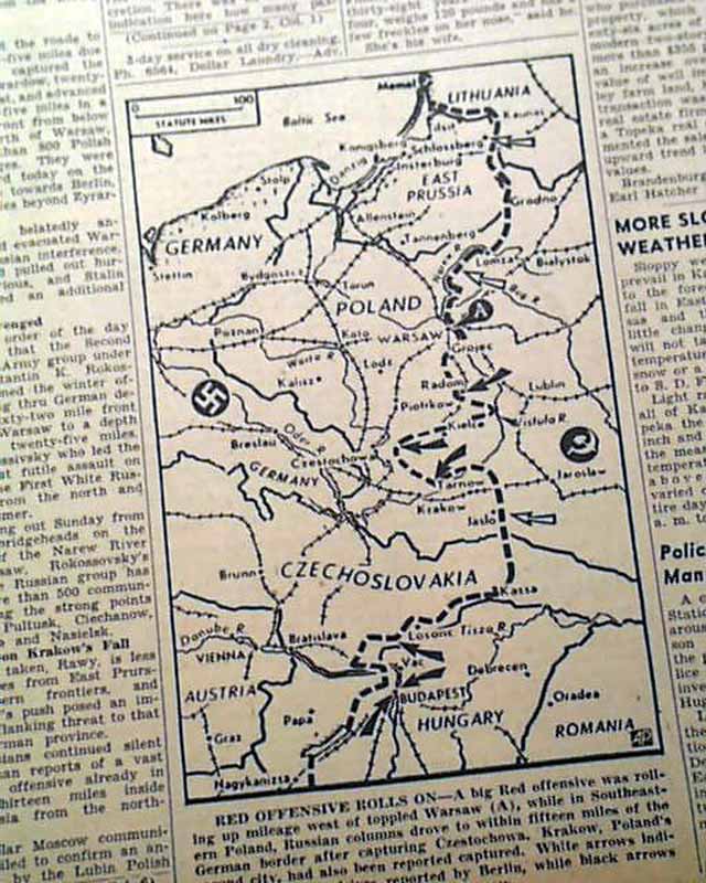 Liberation of Warsaw, Poland by the Russians... - RareNewspapers.com