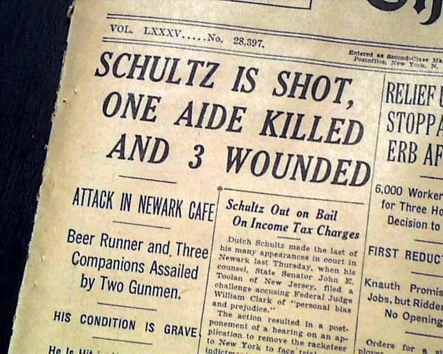 Gangster Dutch Shultz assassination... - RareNewspapers.com