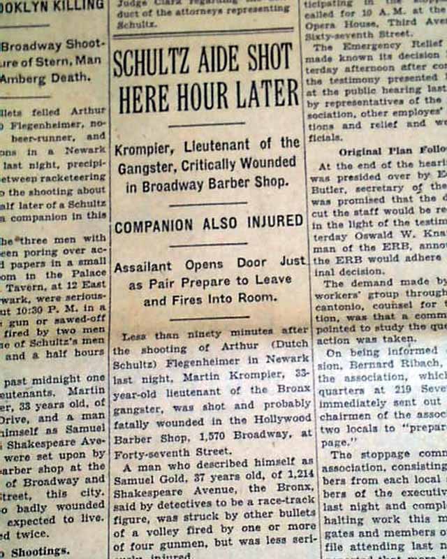 Gangster Dutch Shultz assassination... - RareNewspapers.com