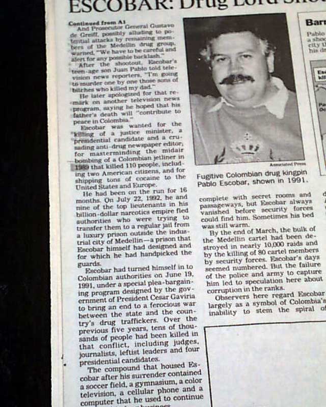 Colombian drug lord killed... - RareNewspapers.com