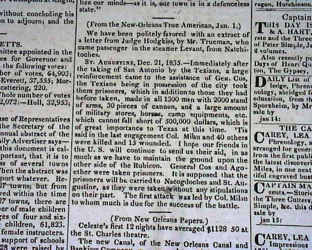 1836 San Antonio TX... - RareNewspapers.com