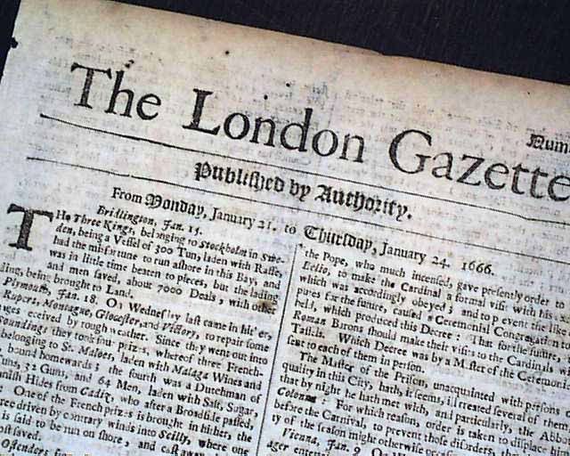 Very early issue of the oldest newspaper in the world ...