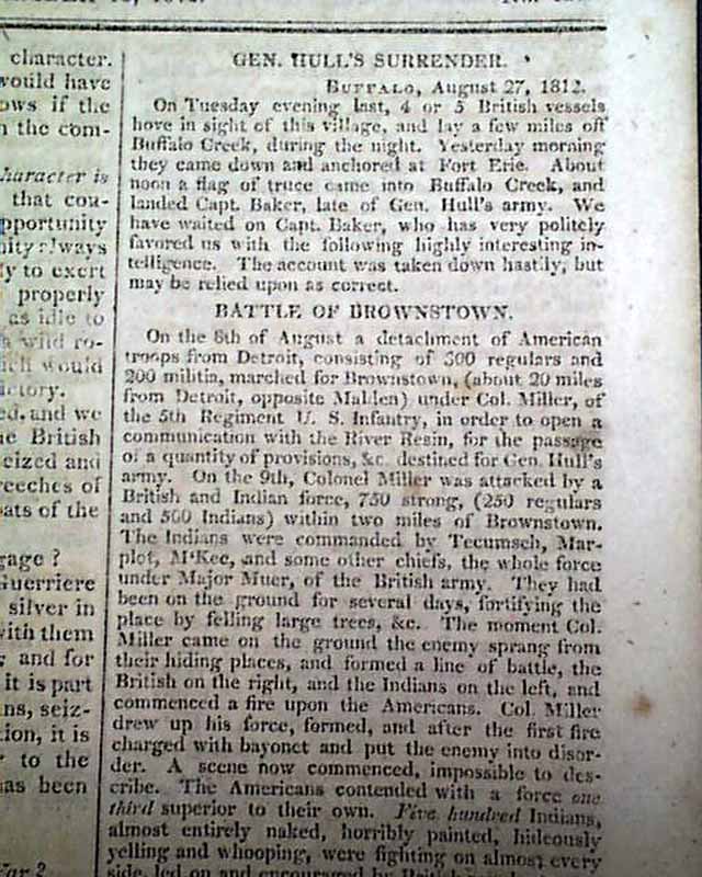 Constitution & Guerriere...General Hull surrenders... - RareNewspapers.com