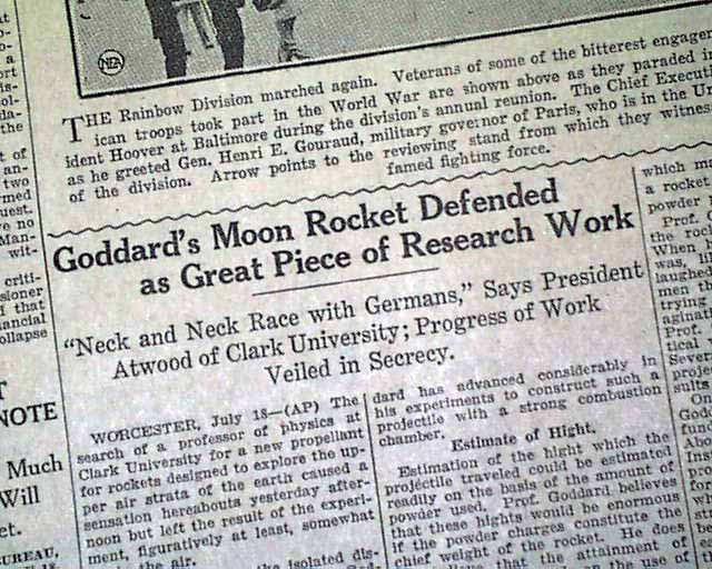 1929 Robert Goddard.... early rockets..... - RareNewspapers.com