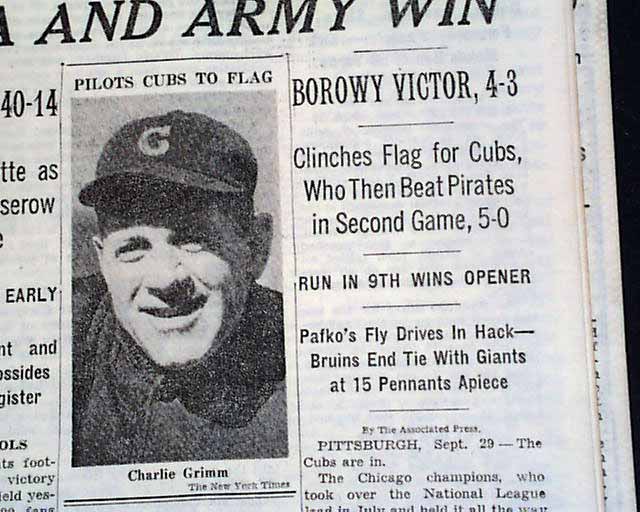 Chicago Cubs win 1945 pennant.... - RareNewspapers.com