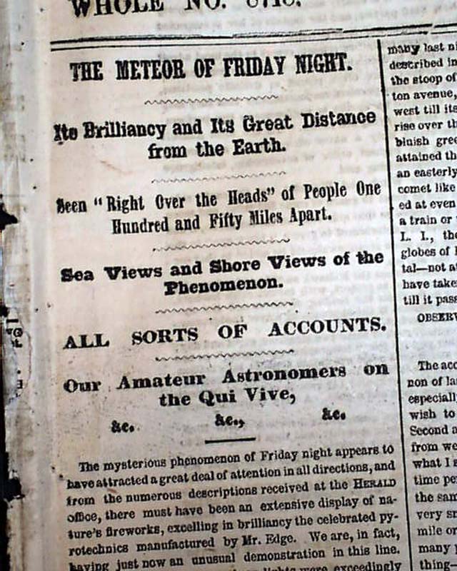 1860 Great Meteor... - RareNewspapers.com