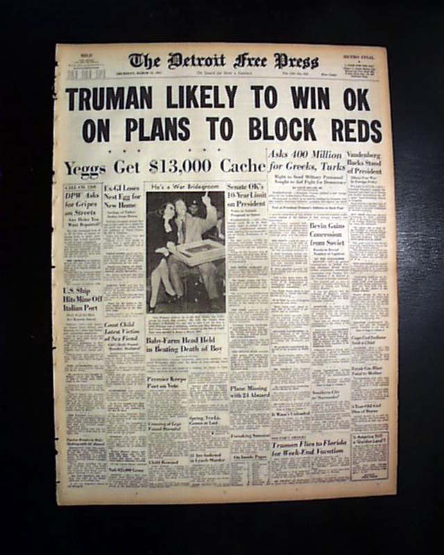 Harry Truman Doctrine in 1947.... - RareNewspapers.com