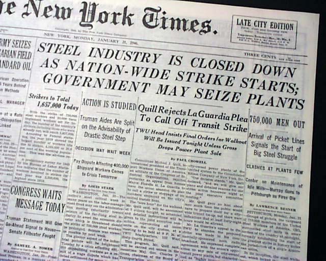 Steelworkers strike of 1946... - RareNewspapers.com