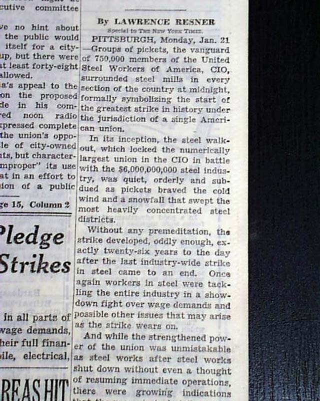 Steelworkers strike of 1946... - RareNewspapers.com
