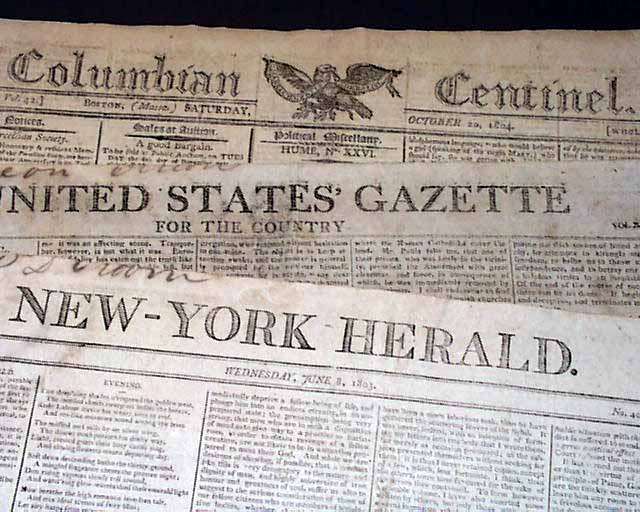 Five American newspapers: 1803-1809... - RareNewspapers.com
