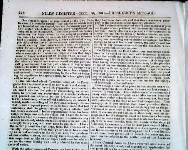 Andrew Jackson's State-of-the-Union address... - RareNewspapers.com
