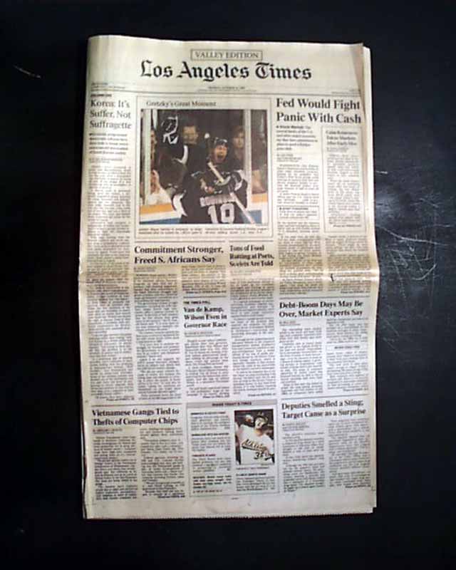 Wayne Gretzky breaks goal-scoring record.... - RareNewspapers.com