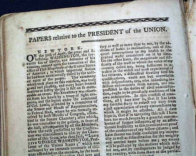 George Washington's inauguration and inaugural address ...
