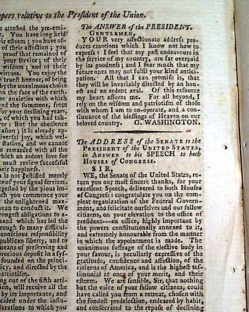 George Washington's inauguration and inaugural address ...