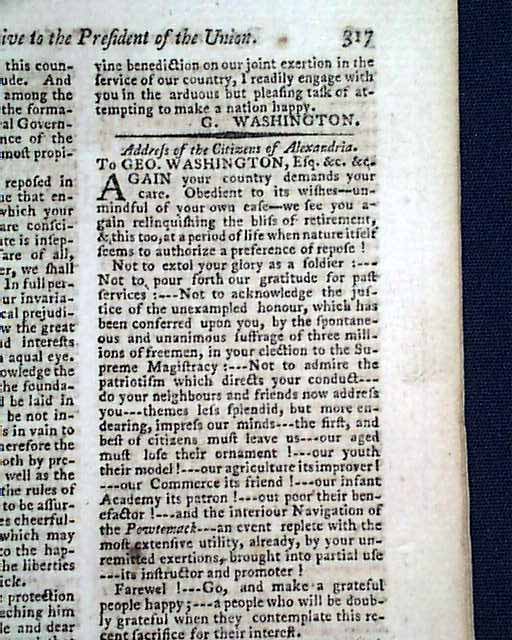 George Washington's inauguration and inaugural address ...