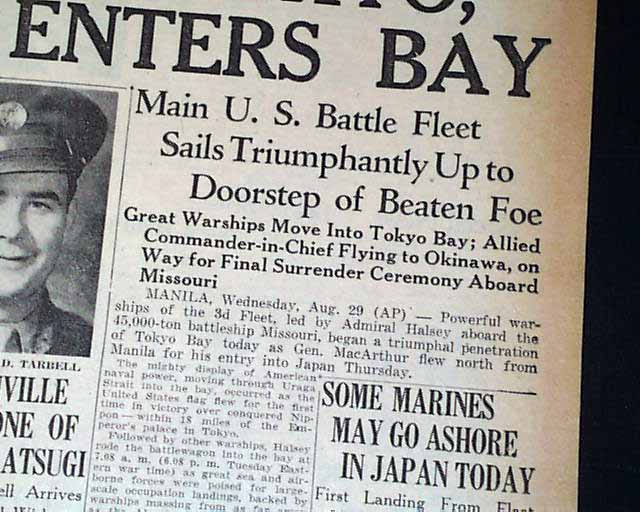 1945 occupation of Japan begins.... - RareNewspapers.com