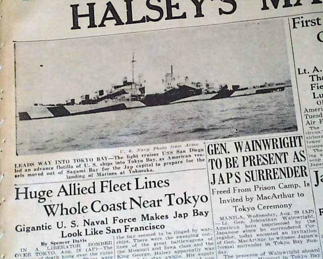 1945 occupation of Japan begins.... - RareNewspapers.com