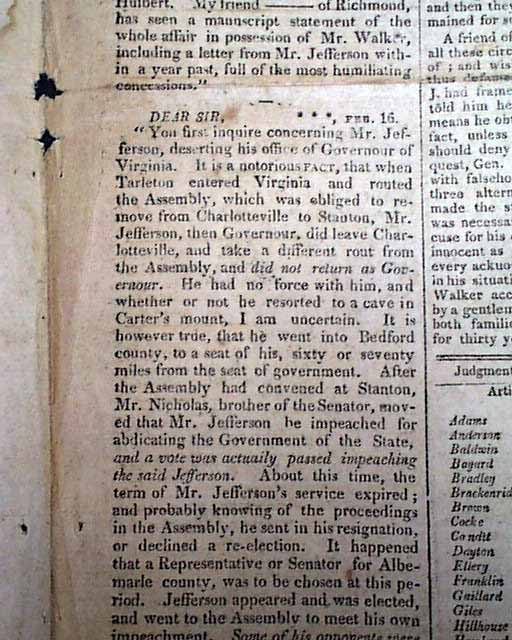 Thomas Jefferson's inaugural address... - RareNewspapers.com