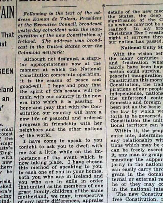 Constitution of Ireland begins.... - RareNewspapers.com