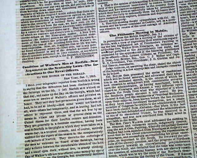 William Walker Nicaragua expedition... - RareNewspapers.com