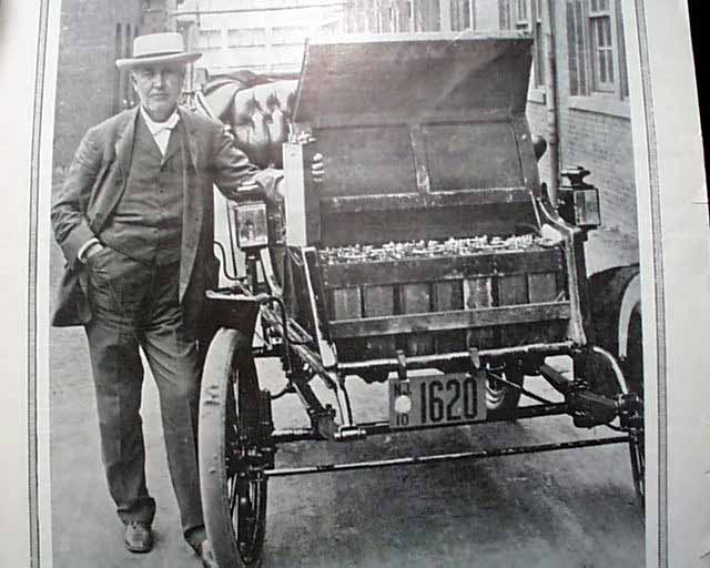 Thomas Edison's car battery... - RareNewspapers.com