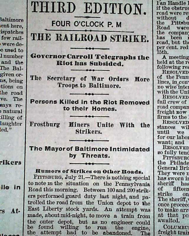 Great railroad strike of 1877.... - RareNewspapers.com