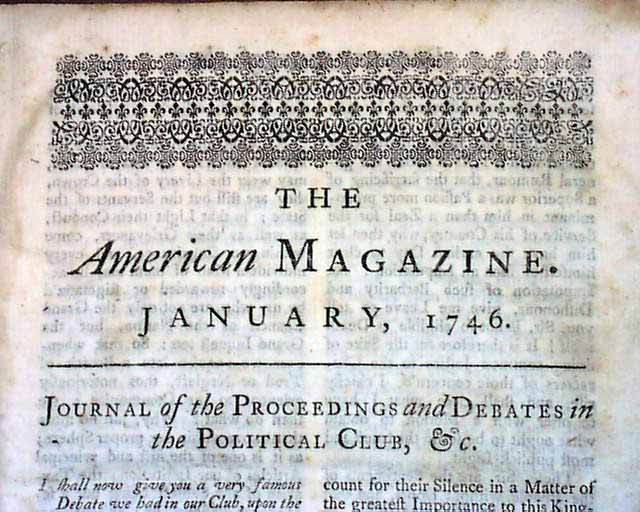 Likely the earliest American magazine you will find... - RareNewspapers.com