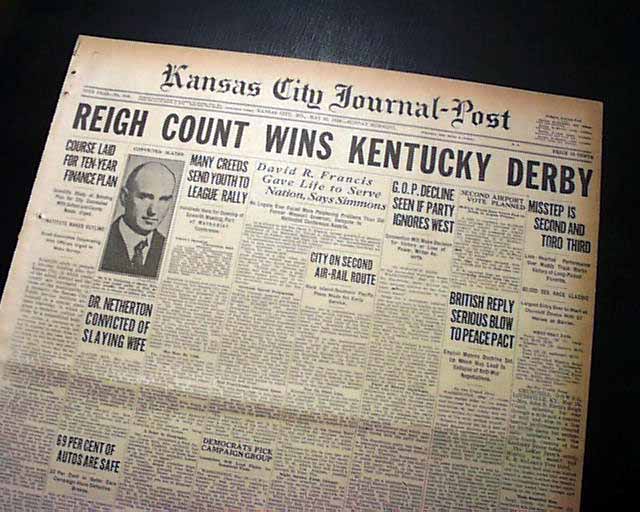 "Reigh Count" the Kentucky Derby winner... - RareNewspapers.com