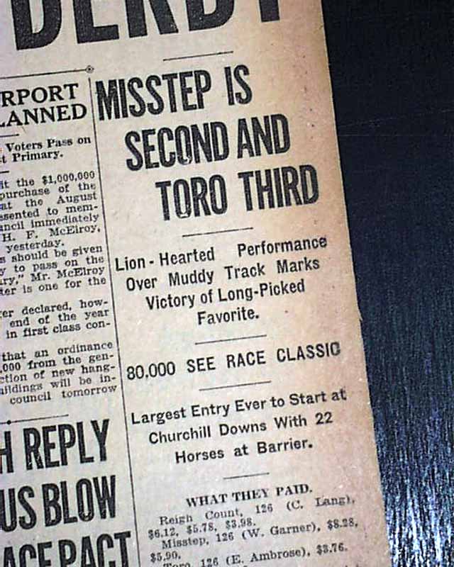 "Reigh Count" the Kentucky Derby winner... - RareNewspapers.com