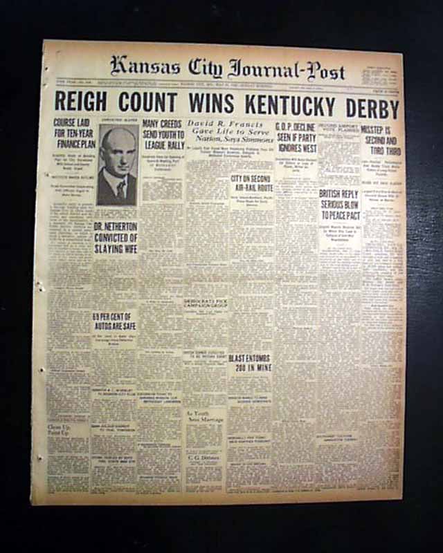 "Reigh Count" the Kentucky Derby winner... - RareNewspapers.com