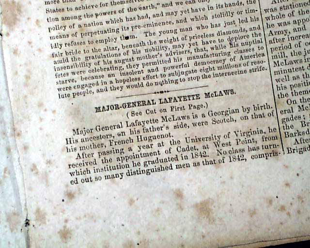 Major-General Lafayette McLaws... Captain John S. Mosby... The ...