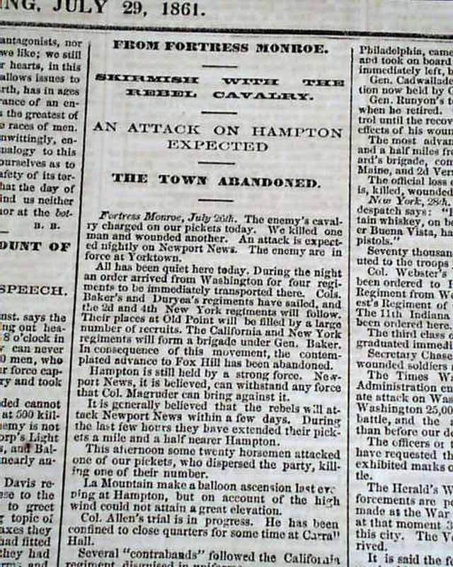 1st Bull Run battles.... - RareNewspapers.com