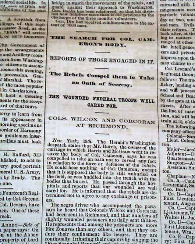 1st Bull Run battles.... - RareNewspapers.com