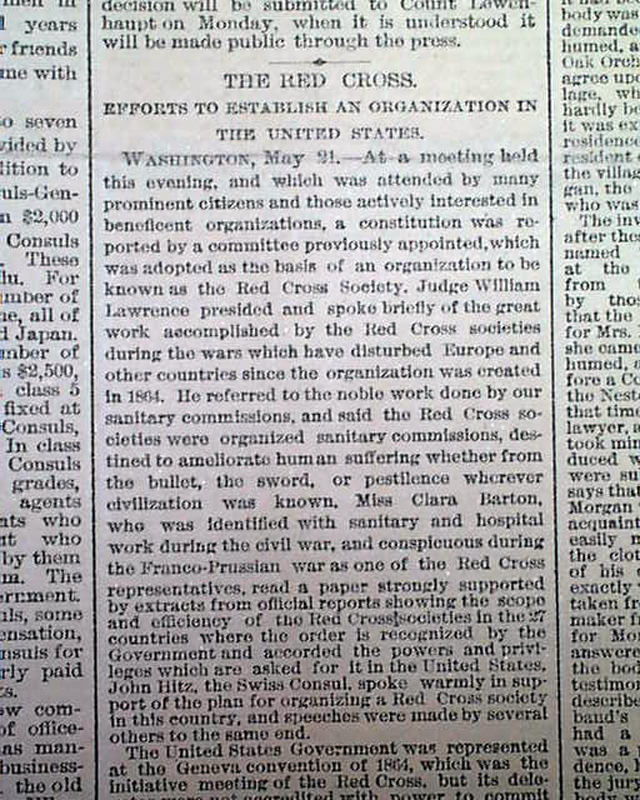 The American Red Cross is created... Clara Barton... - RareNewspapers.com