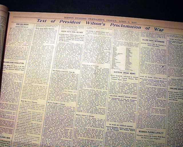 The United States enters World War I... - RareNewspapers.com