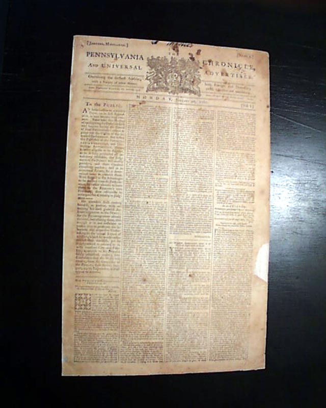 Very first issue of the colonial newspaper despised by the British ...