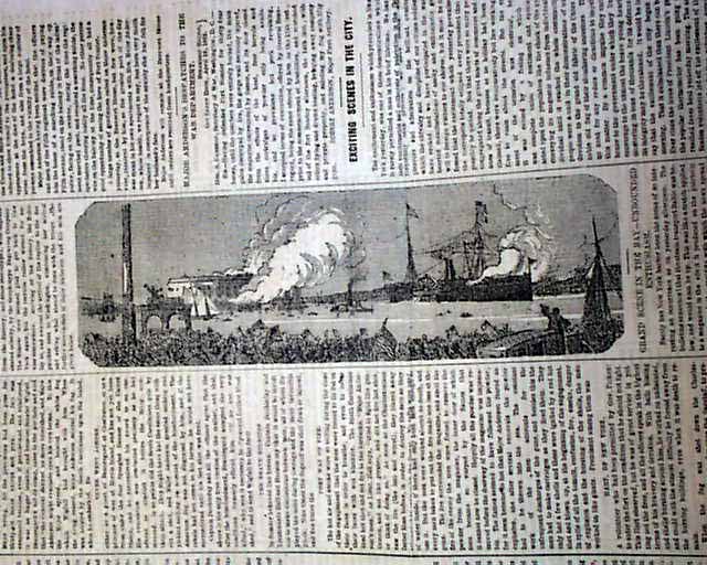 Unusual print... Battle for Fort Sumter... Virginia secedes from the ...