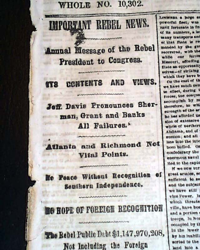 Abraham Lincoln's first speech upon being re-elected ...