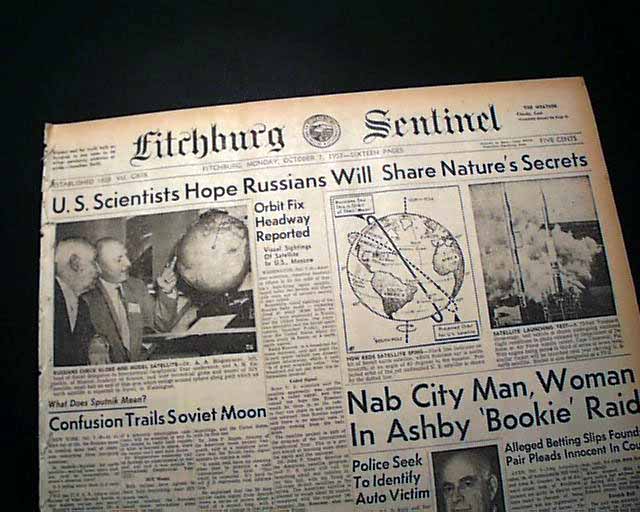 Sputnik begins the space race... - RareNewspapers.com