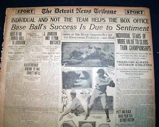 Great baseball newspaper from 1912... - RareNewspapers.com