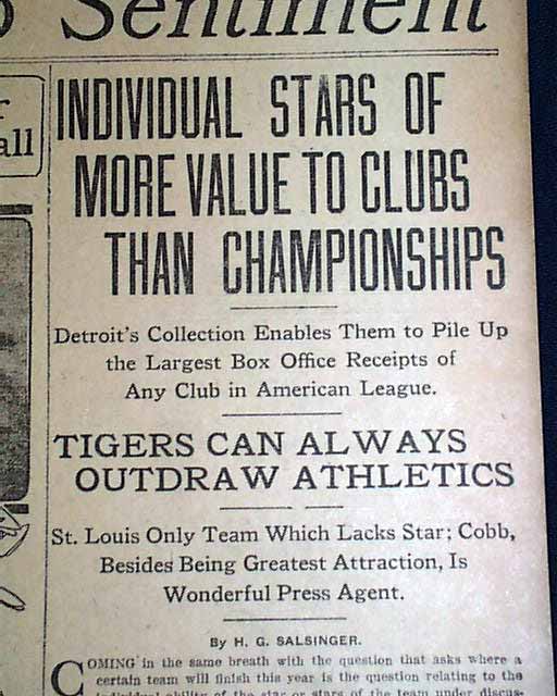 Great baseball newspaper from 1912... - RareNewspapers.com