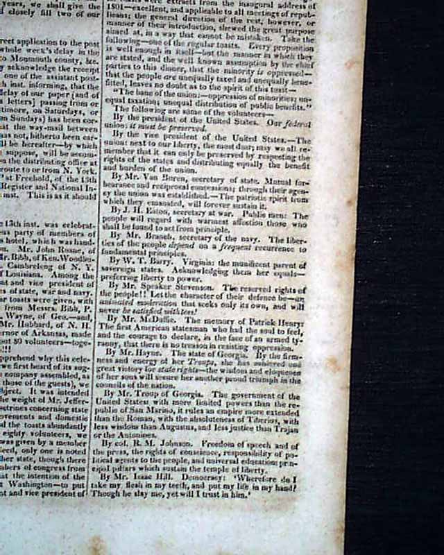 Jackson's famous toast: "Our federal union, it must be preserved ...